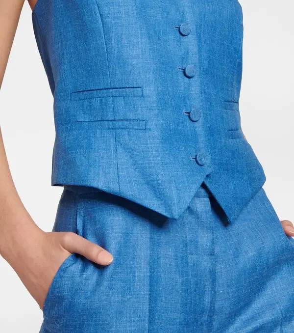 Gabriela Hearst Coleridge Wool-blend Vest - Blue