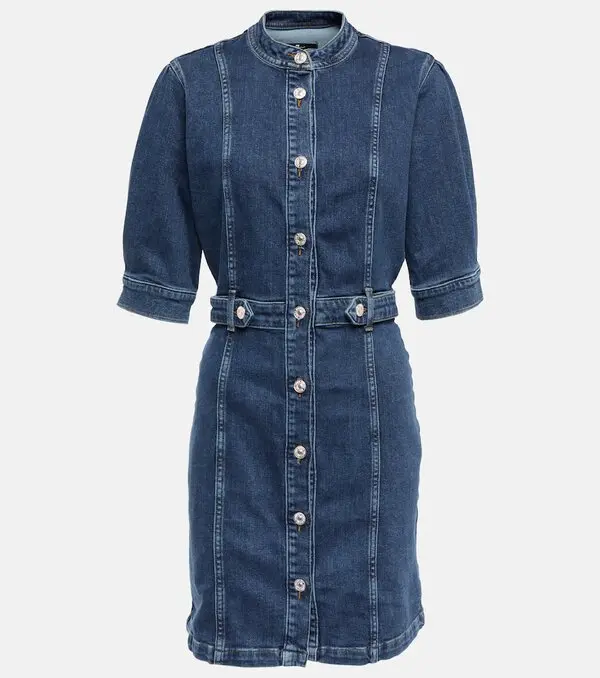 7 For All Mankind Marina Denim Mini Shirt Dress