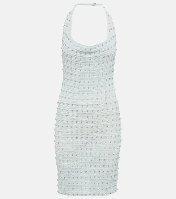Aya Muse Dosa Knitted Halterneck Minidress In White - 50% Off | Editorialist