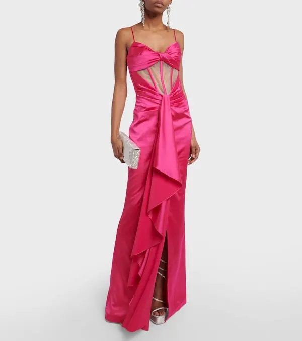 RASARIO Draped Corset Gown