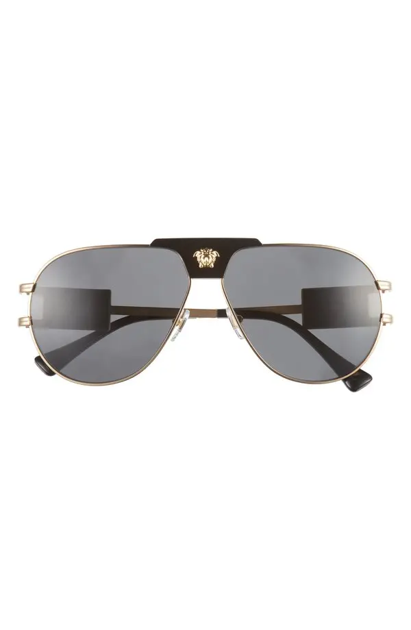Versace 63mm Oversized Aviator Sunglasses