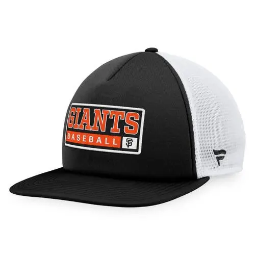 Majestic International White San Francisco Giants Foam Trucker Snapback Hat - Black