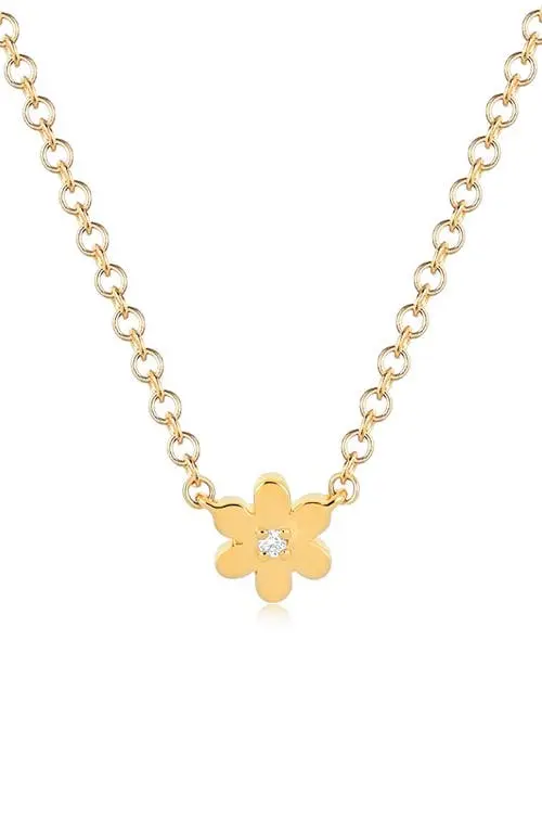 Ef Collection Baby Daisy Pendant Necklace - Yellow Gold