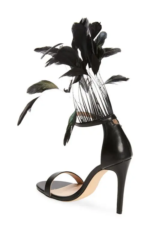 AZALEA WANG Oak Feather Trim Sandal