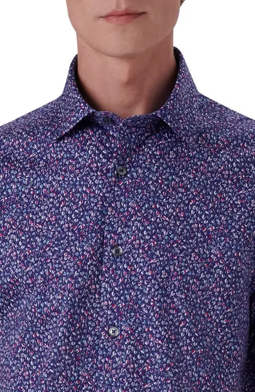 Bugatchi Ooohcotton® Floral Short Sleeve Button-up Shirt