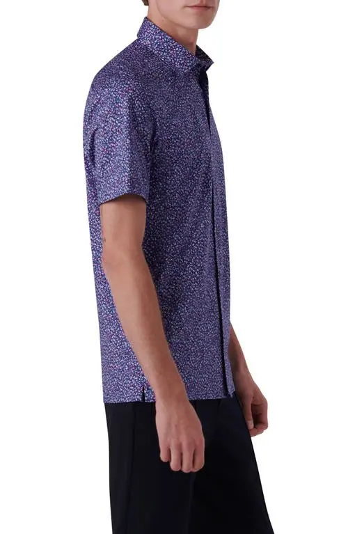 Bugatchi Ooohcotton® Floral Short Sleeve Button-up Shirt