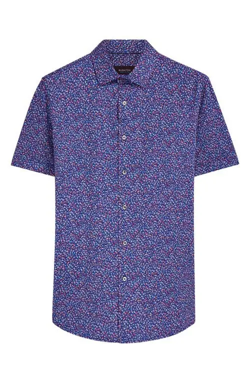 Bugatchi Ooohcotton® Floral Short Sleeve Button-up Shirt
