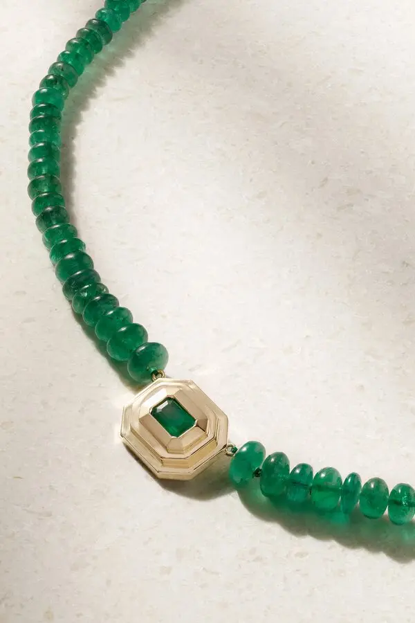 AZLEE 18-karat Emerald Necklace