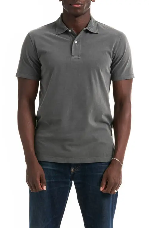 Buck Mason Sueded Cotton Polo - Black Faded