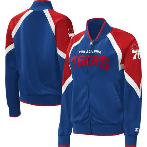 STARTER Philadelphia 76ers Slam Dunk Raglan Full-zip Track Jacket