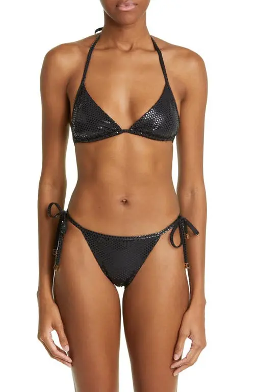Balmain Embellished Triangle Bikini - Black