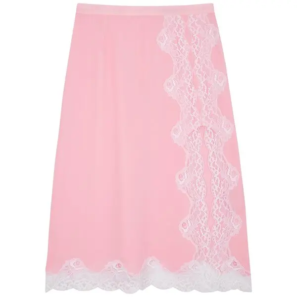 CHRISTOPHER KANE Lace-trimmed Split Midi Skirt