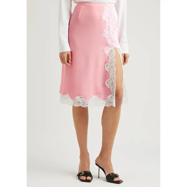 CHRISTOPHER KANE Lace-trimmed Split Midi Skirt
