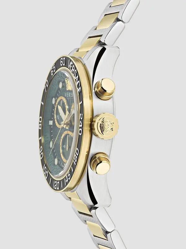 Versace Greca Dome Chrono Two-tone Stainless Steel Watch - Two Tone Green