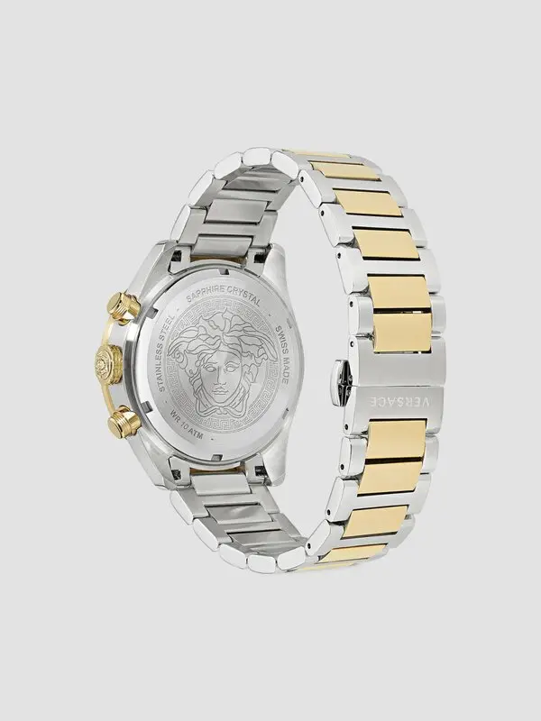 Versace Greca Dome Chrono Two-tone Stainless Steel Watch - Two Tone Green