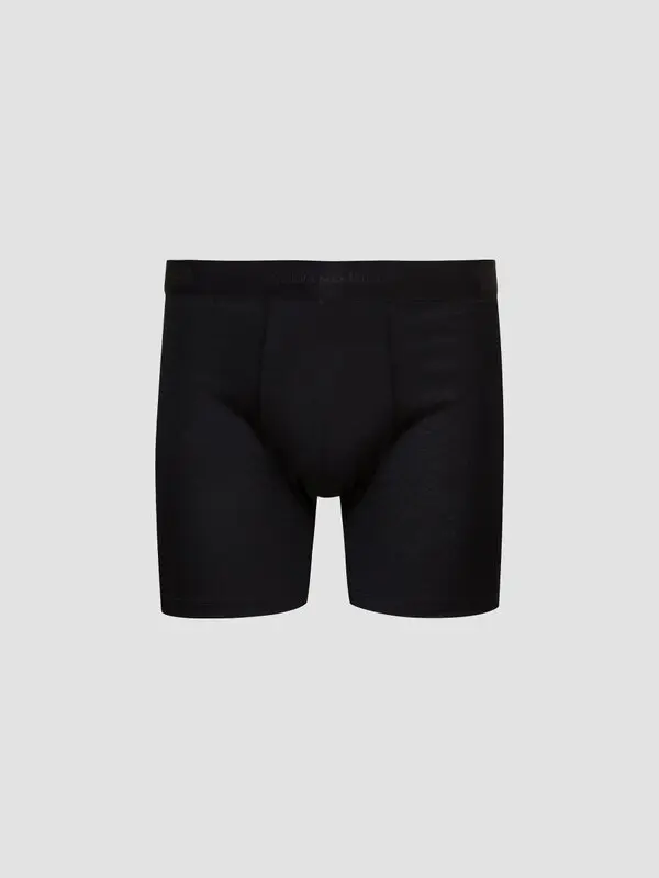 Stefano Ricci Solid Cotton Boxer Briefs - Black