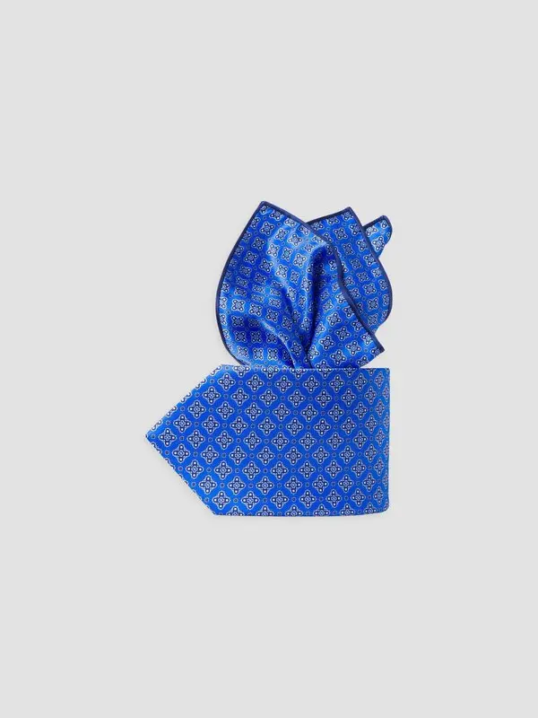 Stefano Ricci Luxury Printed Silk Tie Set - Blue
