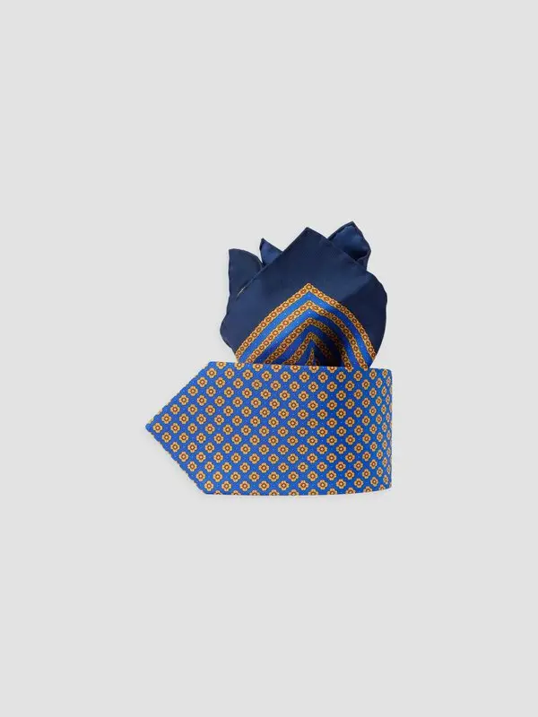 Stefano Ricci Luxury Printed Silk Tie Set - Gold