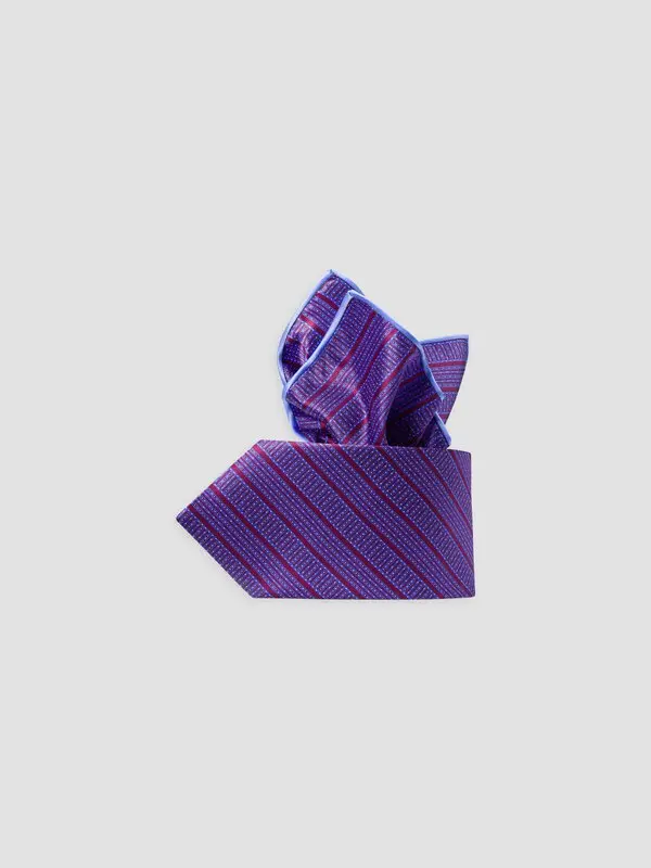 Stefano Ricci Luxury Printed Silk Tie Set - Red Lilac