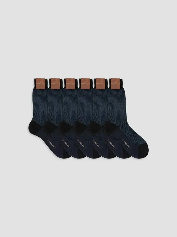 Stefano Ricci 6-pack Cotton Socks - Blue