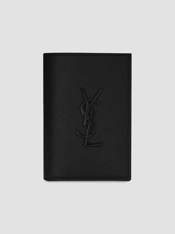 Saint Laurent Cassandre Credit Card Wallet - Black