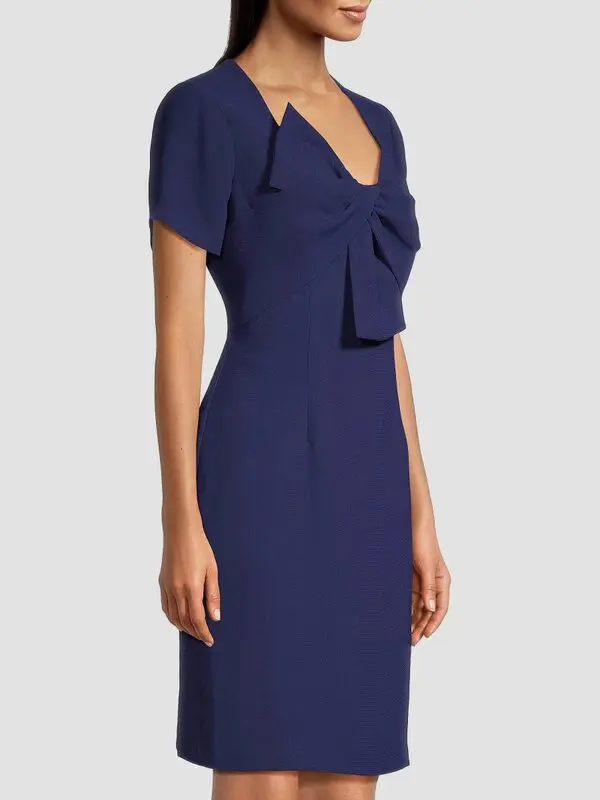 Shani Twisted Bow Crepe Cocktail Dress - Blue