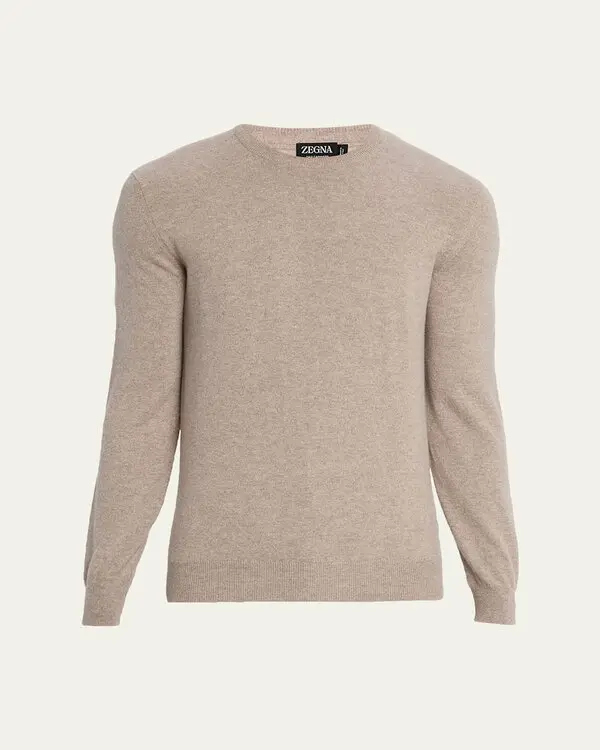 Zegna Oasi Cashmere Crewneck Sweater - Beige