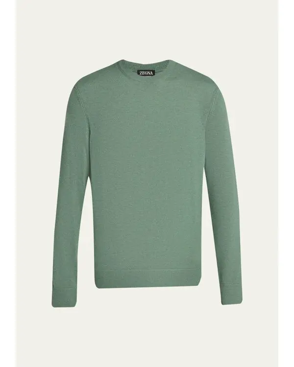 Zegna Oasi Cashmere Crewneck Sweater - Green