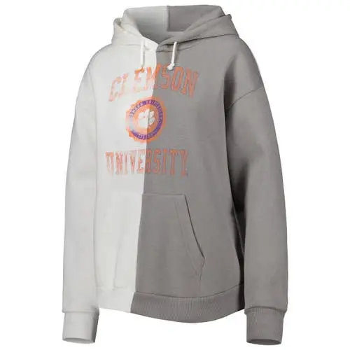 GAMEDAY COUTURE Gray/ Clemson Tigers Split Pullover Hoodie