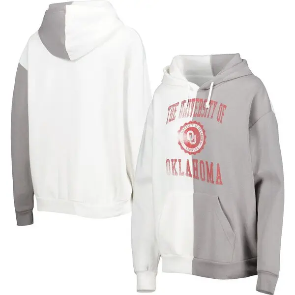 GAMEDAY COUTURE Gray/ Oklahoma Sooners Split Pullover Hoodie