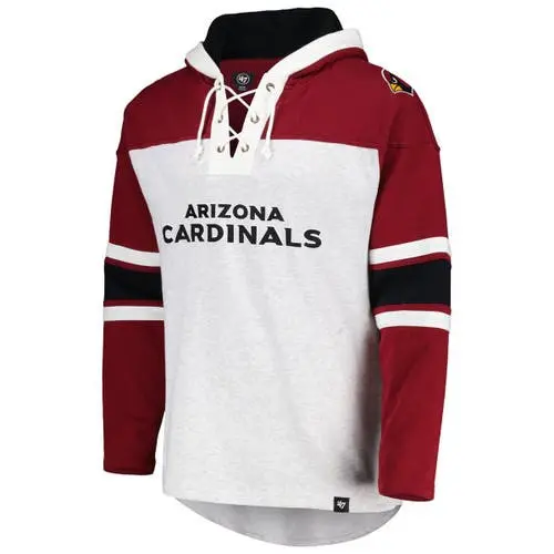 '47 Arizona Cardinals Heather Gridiron Lace-up Pullover Hoodie