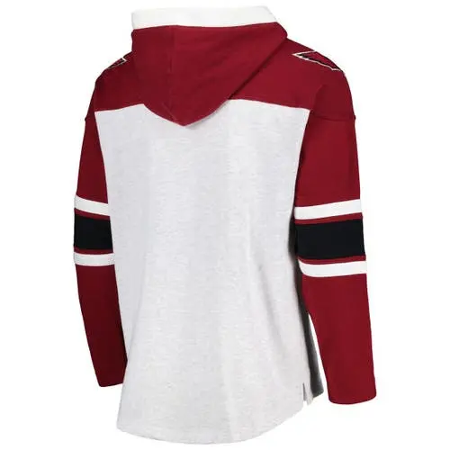 '47 Arizona Cardinals Heather Gridiron Lace-up Pullover Hoodie