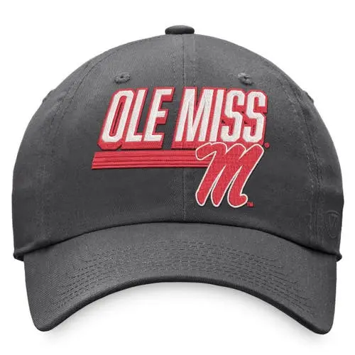 Top Of The World Ole Miss Rebels Slice Adjustable Baseball Cap - Charcoal