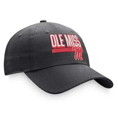 Top Of The World Ole Miss Rebels Slice Adjustable Baseball Cap - Charcoal