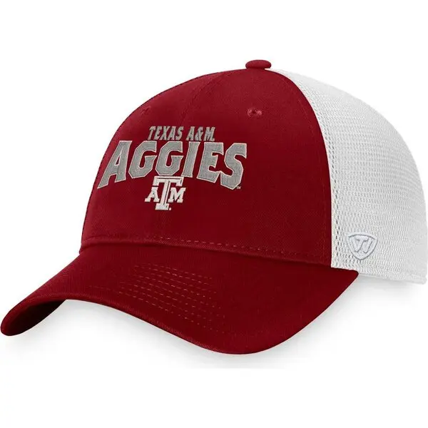 Top Of The World White Texas A&m Aggies Breakout Trucker Snapback Hat - Maroon