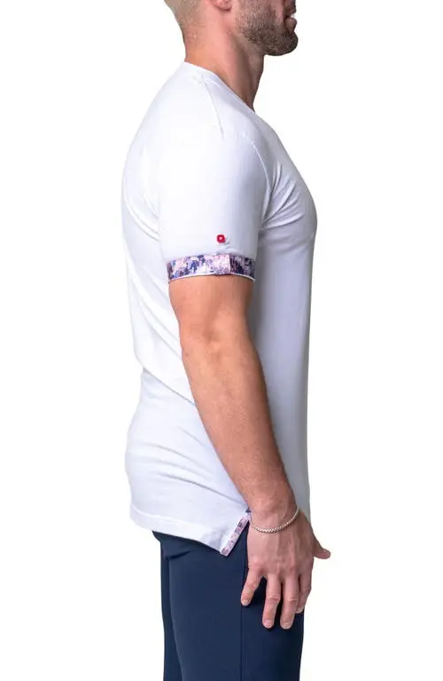 MACEOO Vivaldi Solid Game V-neck T-shirt - White