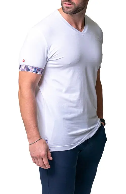 MACEOO Vivaldi Solid Game V-neck T-shirt - White