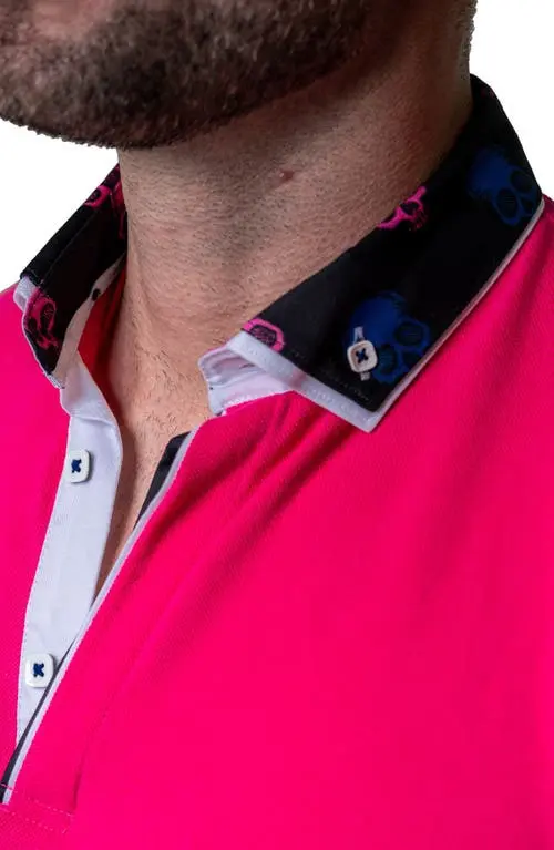 MACEOO Mozartsolidskull Fuchsia Piqué Button-down Polo - Pink