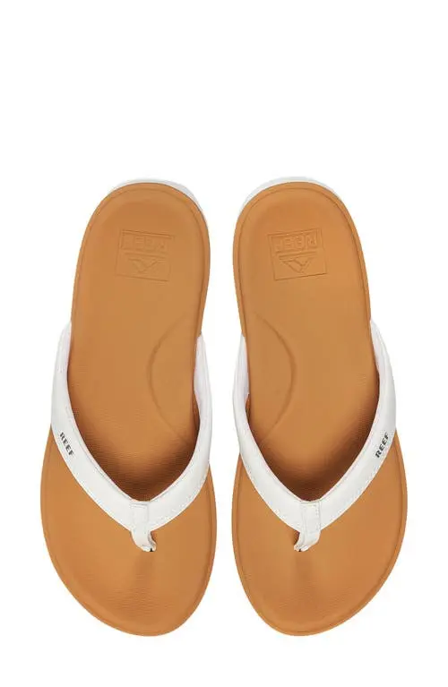 Reef Cushion Cloud Platform Flip Flop - White/tan