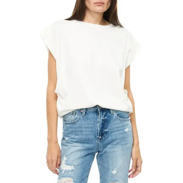 PISTOLA Trina Oversize Muscle Tee - White Sand