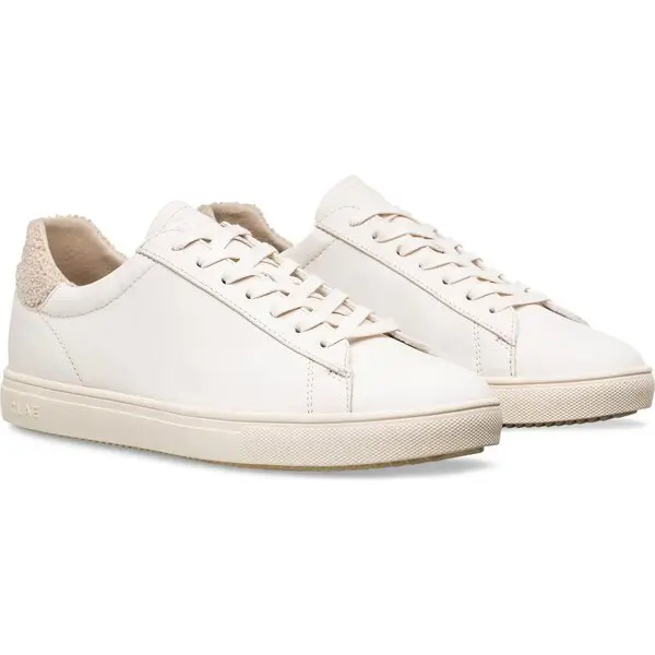 Clae Bradley Leather Sneakers - Off-white Vanilla Terry
