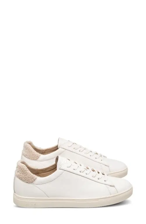 Clae Bradley Leather Sneakers - Off-white Vanilla Terry