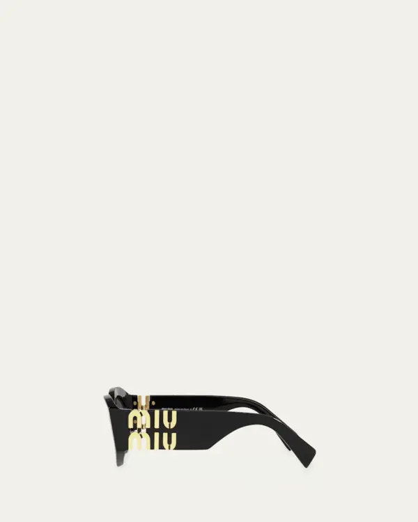 Miu Miu Logo Oval Sunglasses - Grey