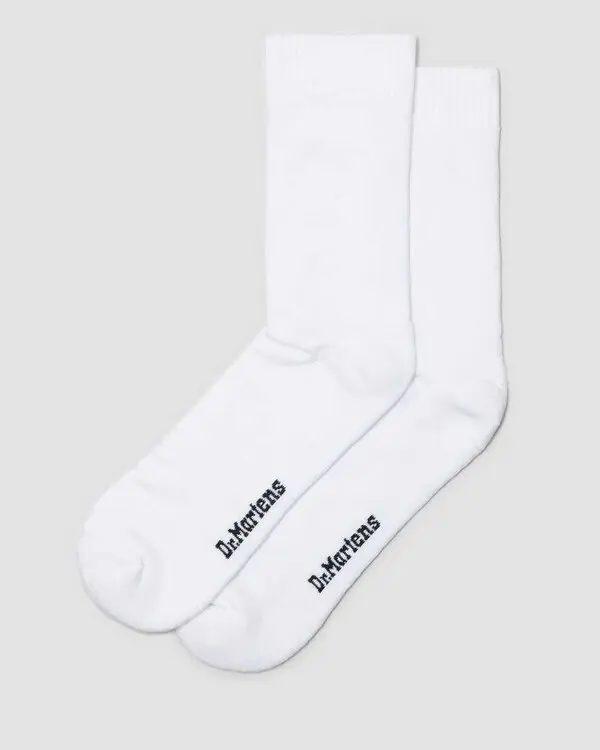 Dr. Martens Double Doc Cotton Blend Crew Socks - White