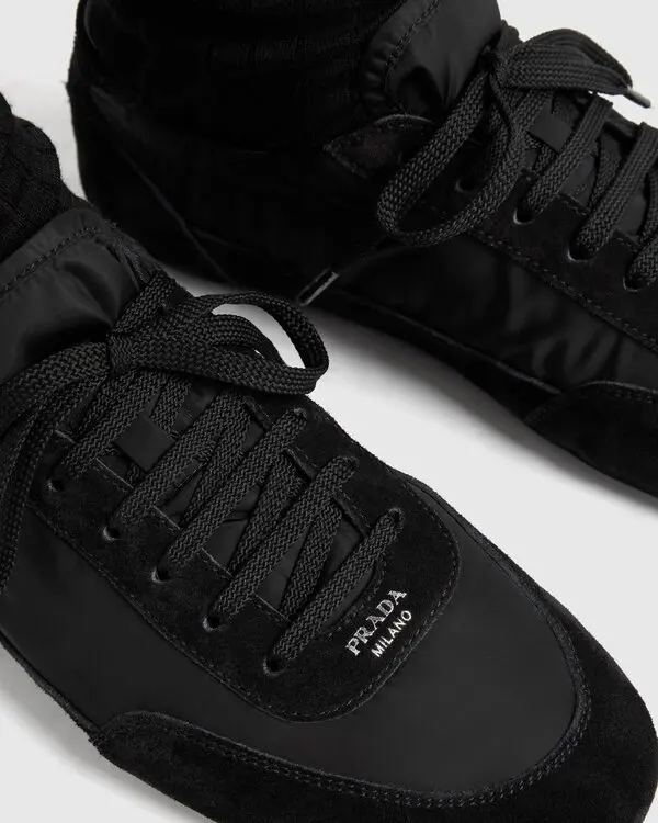 Prada Re-nylon And Suede Sneakers
