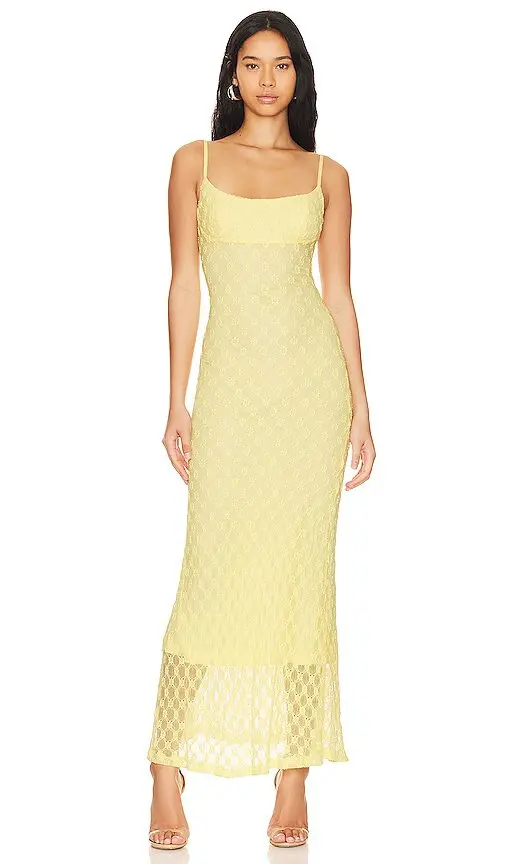 Bardot Adoni Mesh Maxi Dress - Canary Yellow
