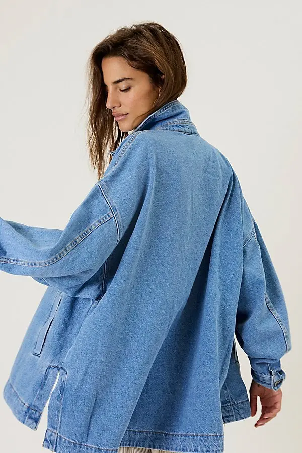 Free People We The Free Madison City Denim Jacket - Blue