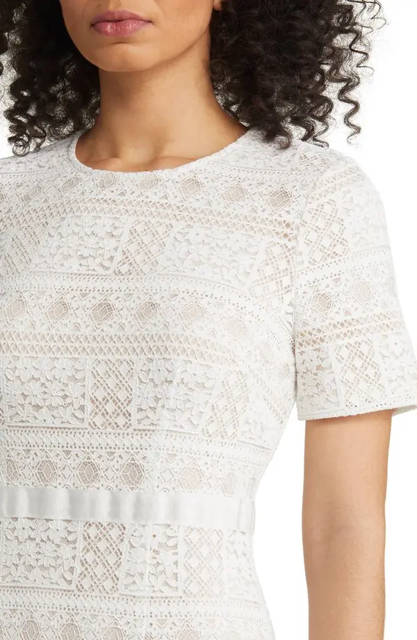 Rachel Parcell Stripe Lace Midi Dress In Lucent White - 25% Off |  Editorialist