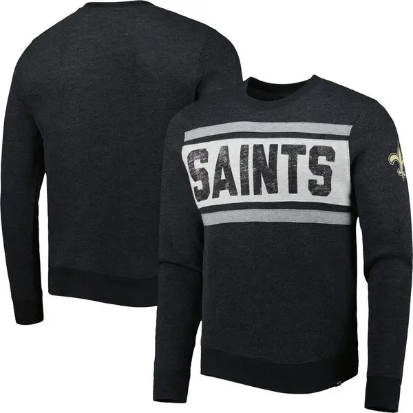 '47 Heathered New Orleans Saints Bypass Tribeca Pullover Sweatshirt