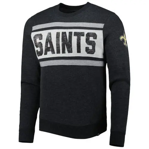 '47 Heathered New Orleans Saints Bypass Tribeca Pullover Sweatshirt